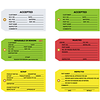 Inspection Tags, Color Coded, Classic Packaging Corporation, Chicago, IL.